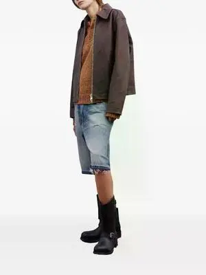 SUNFLOWER Distressed Frayed Hem Shorts - Blue