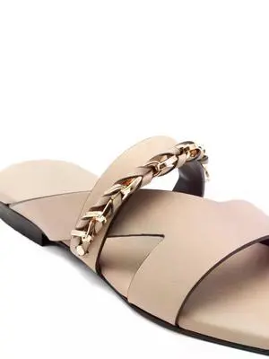 DONNARÌ Criss-cross Chain Leather Sandals