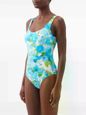Chloé Floral Print One-piece Swimsuit - Blue