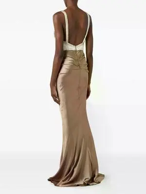 Elisabetta Franchi Ruffled Draped Maxi Dress