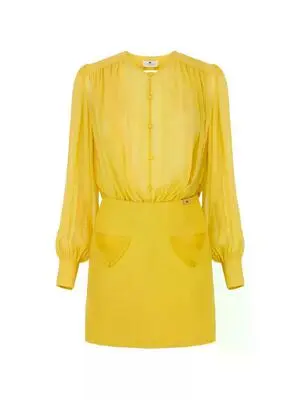 Silk Mini Long Sleeve Dresses