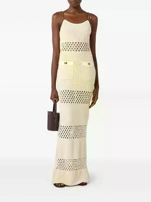 Elisabetta Franchi Bouclé Knit Dress With Cut-outs