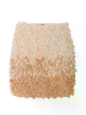 Elisabetta Franchi Floral Embroidered Mini Skirt - Neutrals