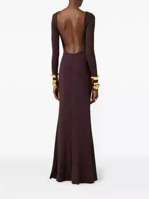 Elisabetta Franchi Open Back Draped Maxi Dress
