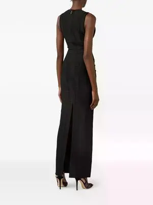 Elisabetta Franchi 3d Knit Maxi Dress With Metallic Accents