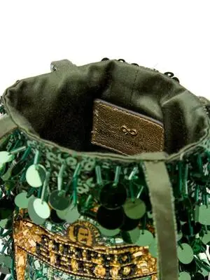 ANYA HINDMARCH Sequin-embellished Beaded Tote - Green