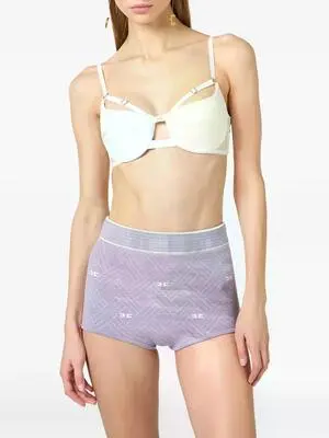 Elisabetta Franchi Tulle Geometric Bra - White