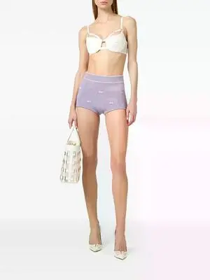 Elisabetta Franchi Tulle Geometric Bra - White