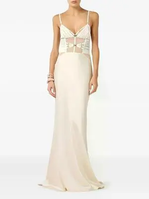 Elisabetta Franchi Tulle-inserts Maxi Dress