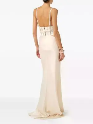 Elisabetta Franchi Tulle-inserts Maxi Dress