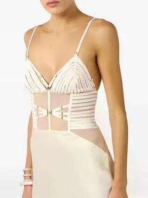 Elisabetta Franchi Tulle-inserts Maxi Dress