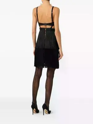 Elisabetta Franchi Fringed Mini Dress - Black