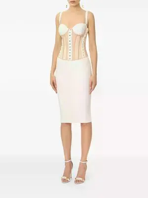 Elisabetta Franchi Geometric Cuts Bustier Top