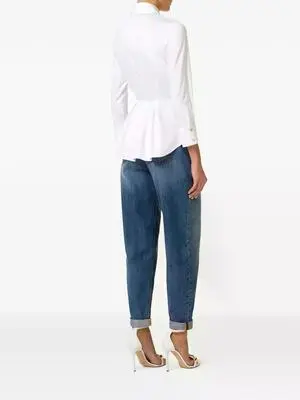 Elisabetta Franchi Stretch Cotton Peplum Shirt