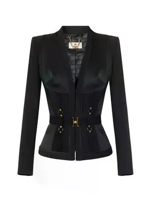 Elisabetta Franchi Lightweight Crêpe And Satin Bustier Jacket