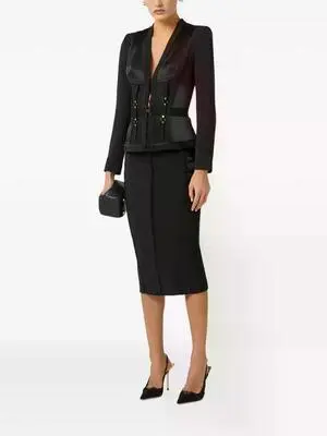 Elisabetta Franchi Lightweight Crêpe And Satin Bustier Jacket