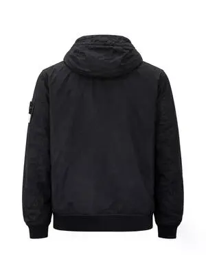 Stone Island Hooded Bomber Jacket - Black