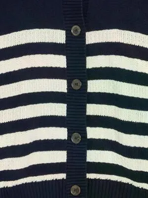 FRAME Striped Button Cardigan - Blue