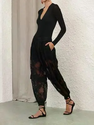 Zimmermann Luna Guipure-lace Pants - Black