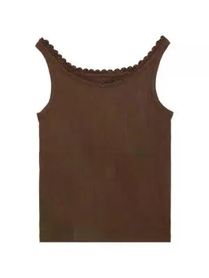 FORTELA Claire Crochet-trim Tank Top - Brown