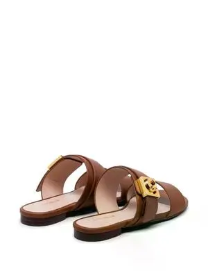 COCCINELLE C-me Buckled Leather Sandals - Brown