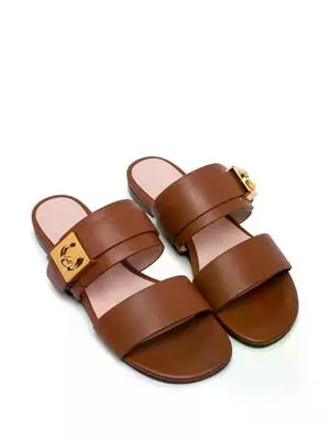COCCINELLE C-me Buckled Leather Sandals - Brown