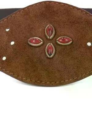FORTELA Temple Studded Leather Belt - Brown
