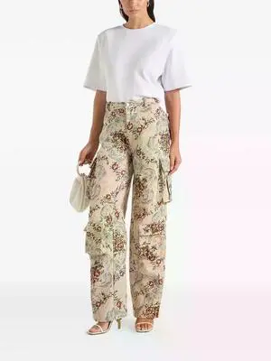 Manière De Voir Emilie Satin High Waisted Cargo Pants
