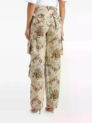 Manière De Voir Emilie Satin High Waisted Cargo Pants