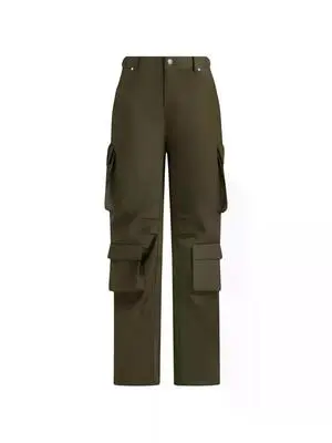 Manière De Voir High-waisted Twill Cargo Pants - Green