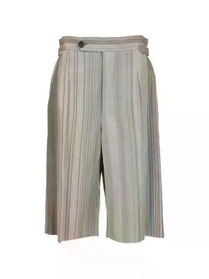 VIVIENNE WESTWOOD Striped Buckle Shorts - Neutrals