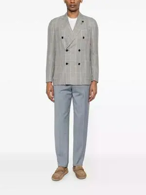 LARDINI Double-breasted Checked Blazer