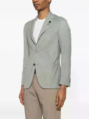 LARDINI Notched-lapel Blazer - Green
