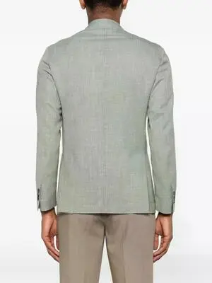 LARDINI Notched-lapel Blazer - Green