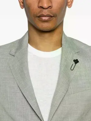 LARDINI Notched-lapel Blazer - Green