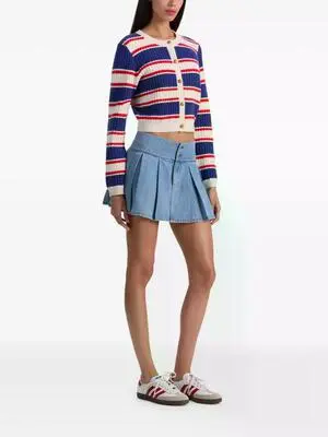 Alice + Olivia Dollie Striped Cardigan - White