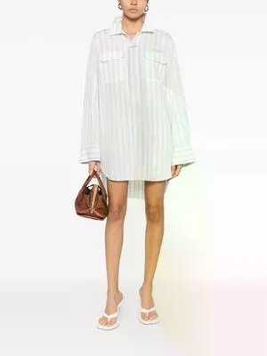 Off-White Striped Mini Shirt Dress