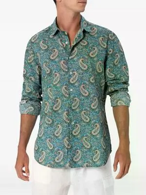 MC2 SAINT BARTH Sikelia Paisley Print Cotton Shirt - Green