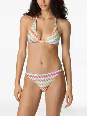 Missoni Lamé Viscose Bikini With Micro Zigzag Pattern - White