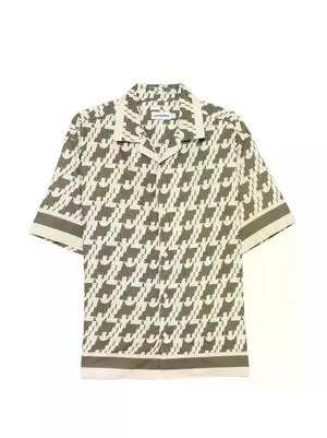 J. Lindeberg Border Print Resort Shirt - Green