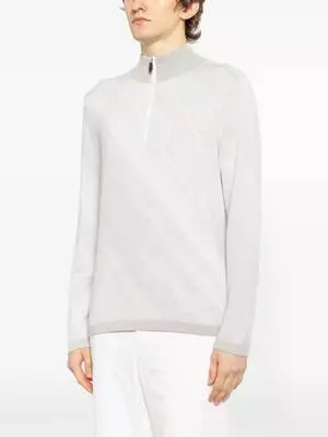 N.peal Salcombe Zipped Sweater - Grey