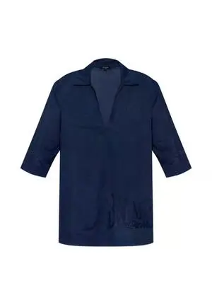 Balmain V-neck Polo T-shirt - Blue