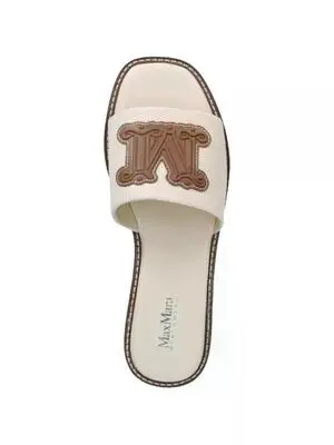 Max Mara Logo-appliqué Cotton Sandals