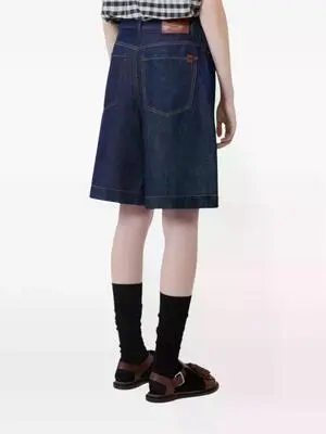 Max Mara Button Denim Shorts - Blue