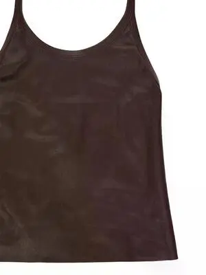Stouls Halter-neck Leather Top - Brown