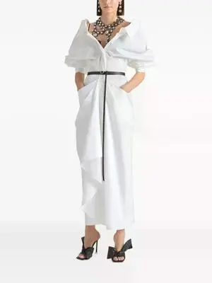 Givenchy Draped Poplin Dress - White
