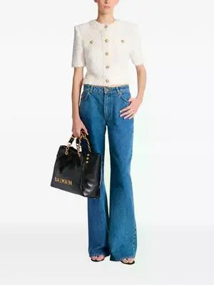 Balmain Short-sleeve Cardigan - Neutrals