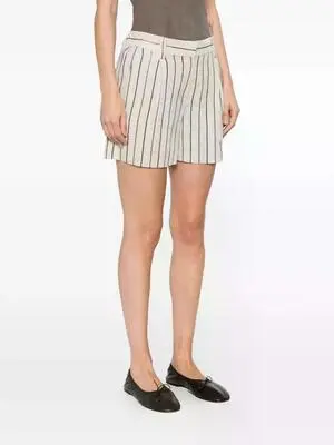 Brunello Cucinelli Striped Belted Shorts - Neutrals
