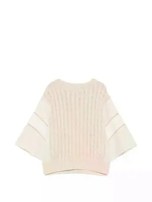 Max Mara Cable-knit Panelled Sweater - Neutrals