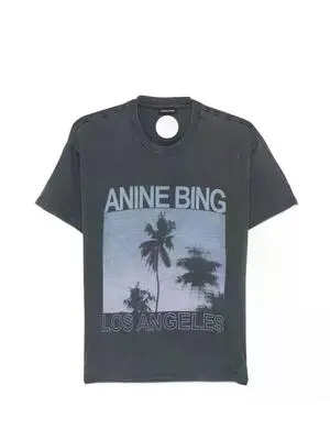 ANINE BING Palm-print T-shirt - Grey